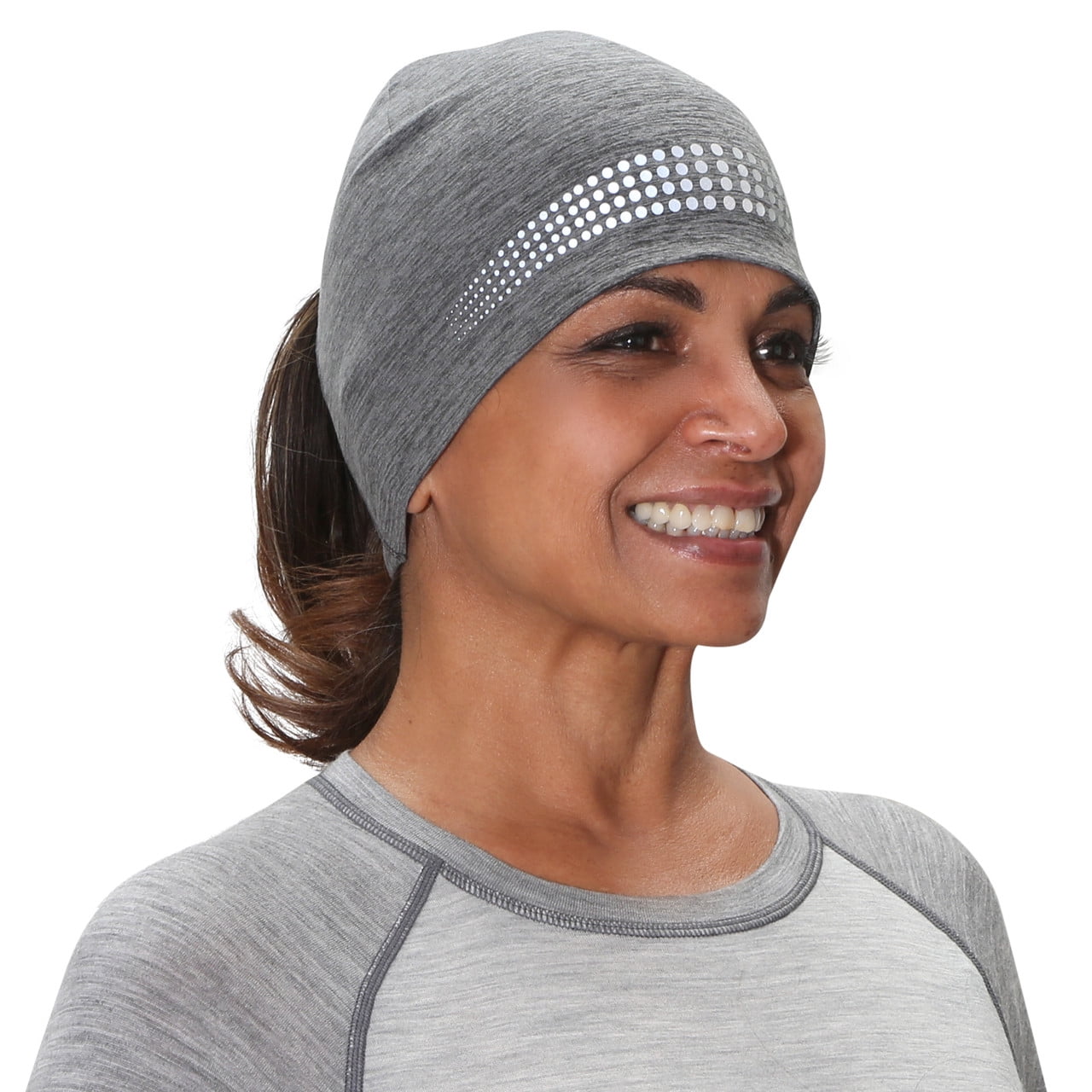 TrailHeads Ponytail Hat - Adrenaline Series | Women’s Running Beanie with Reflective Accents ...
