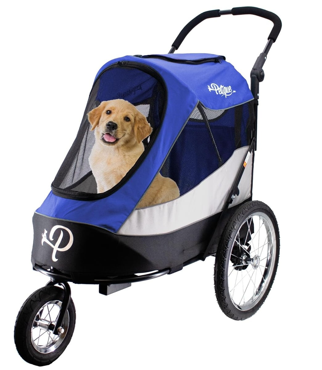 Petique, Pet Jogger Stroller, Trailblazer, supports Pets up to 77LBS ...
