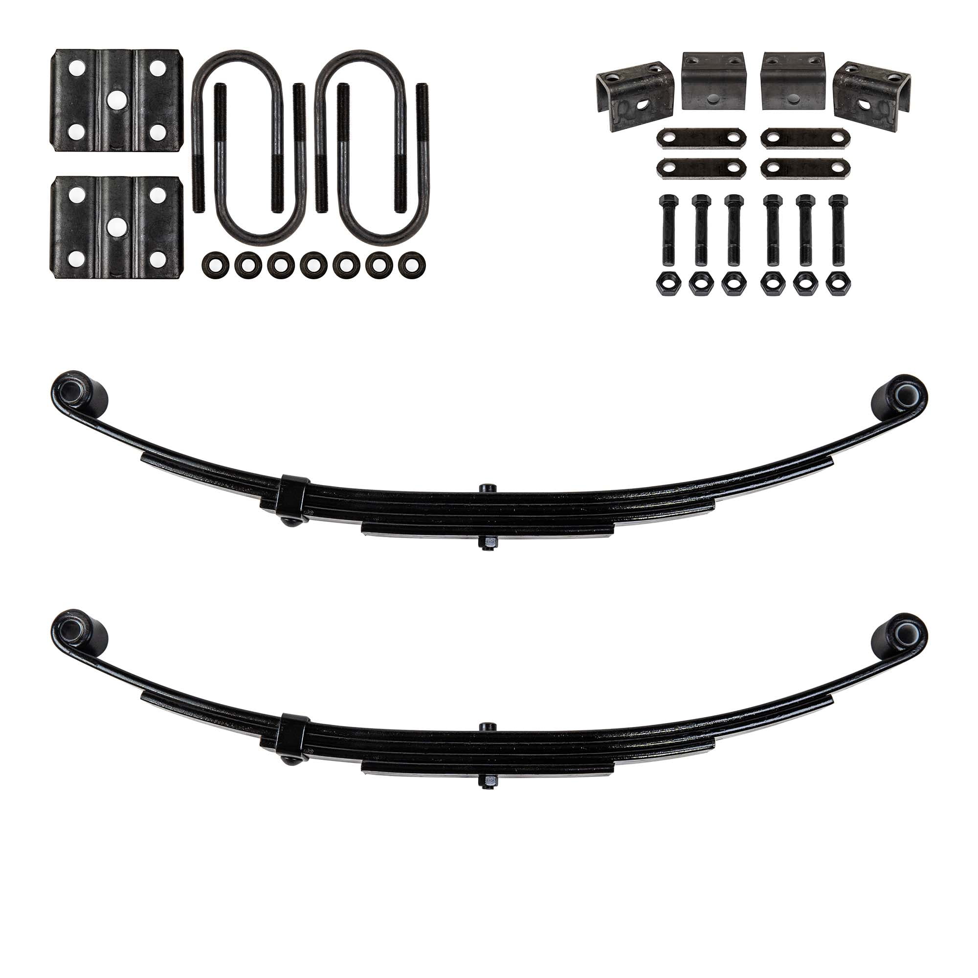 Trailer 4 Leaf Double Eye Spring Suspension and Single Axle Hanger Kit ...