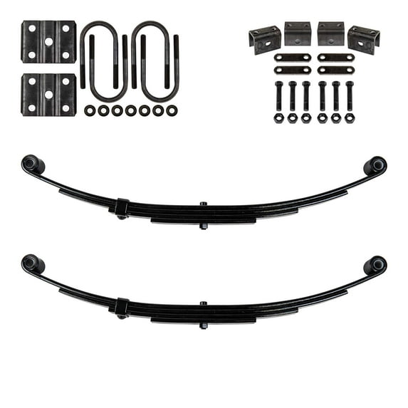 Trailer 4 Leaf Double Eye Spring Suspension and Single Axle Hanger Kit ...