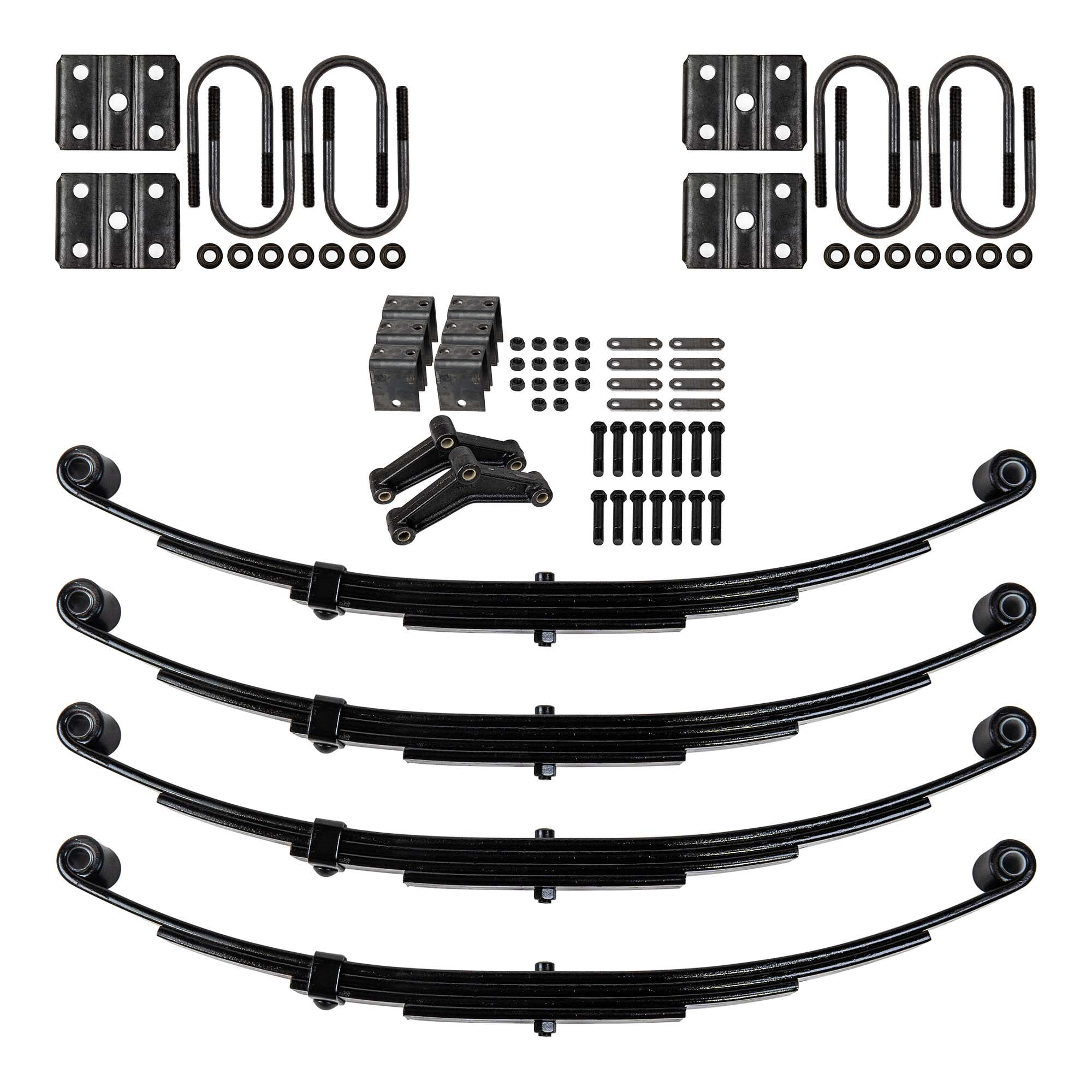 Trailer 4 Leaf Double Eye Spring Suspension and Tandem Axle Hanger Kit ...
