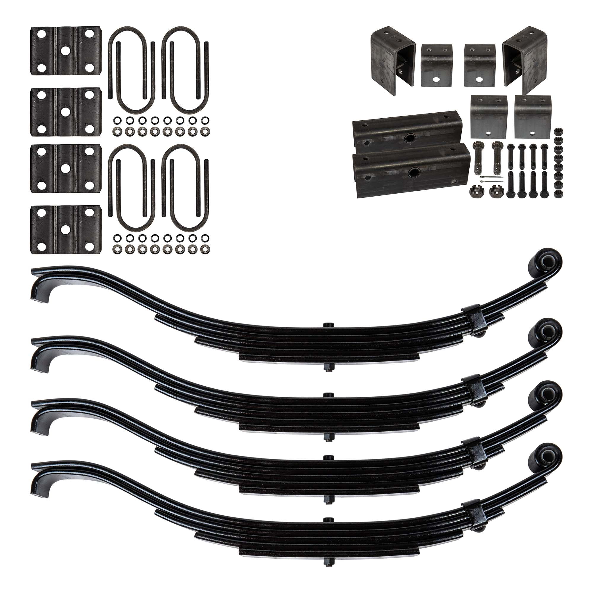 Trailer 5 Leaf Slipper Spring Suspension and Tandem Axle Hanger Kit for ...