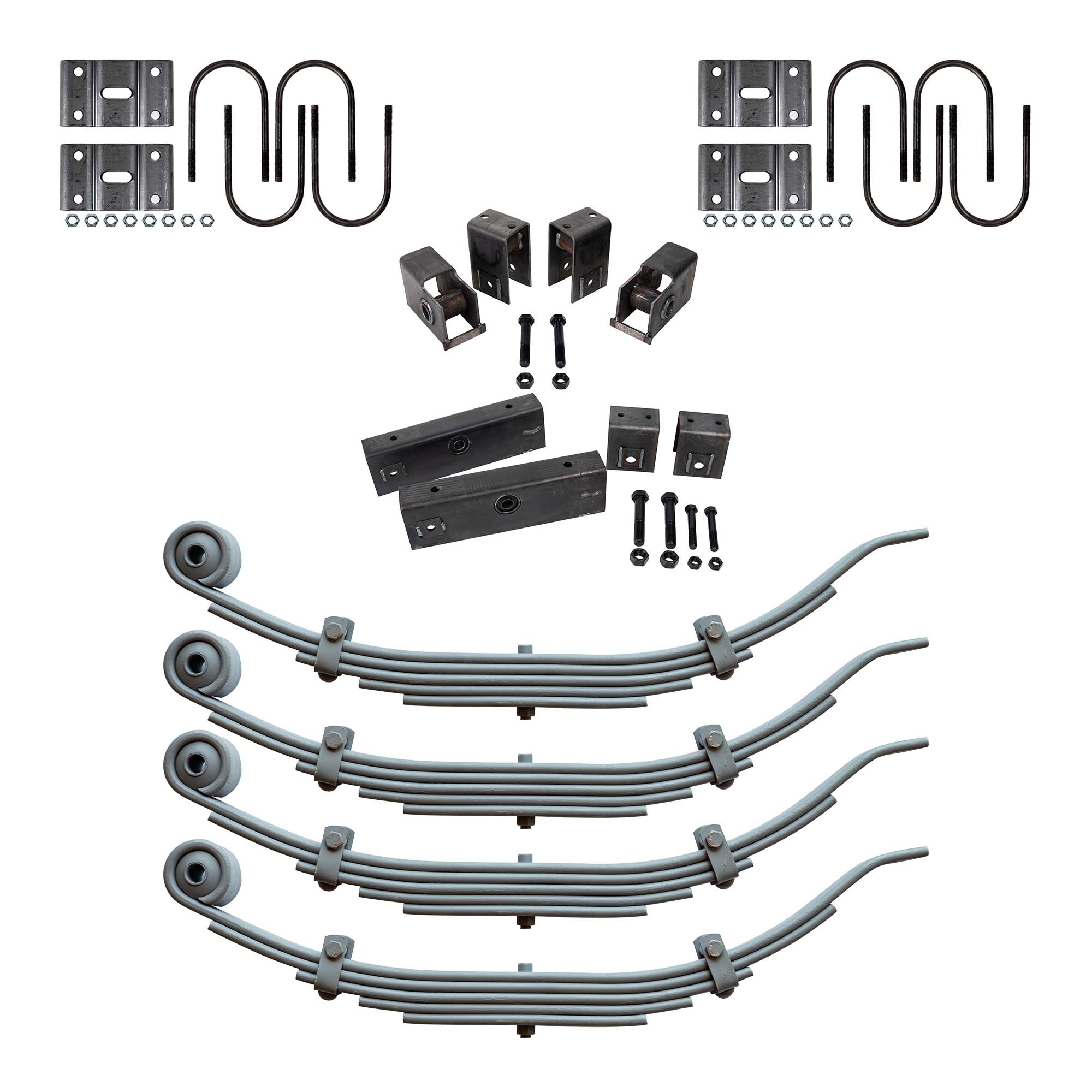 Trailer 5 Leaf Slipper Spring Suspension and Tandem Axle Hanger Kit for ...