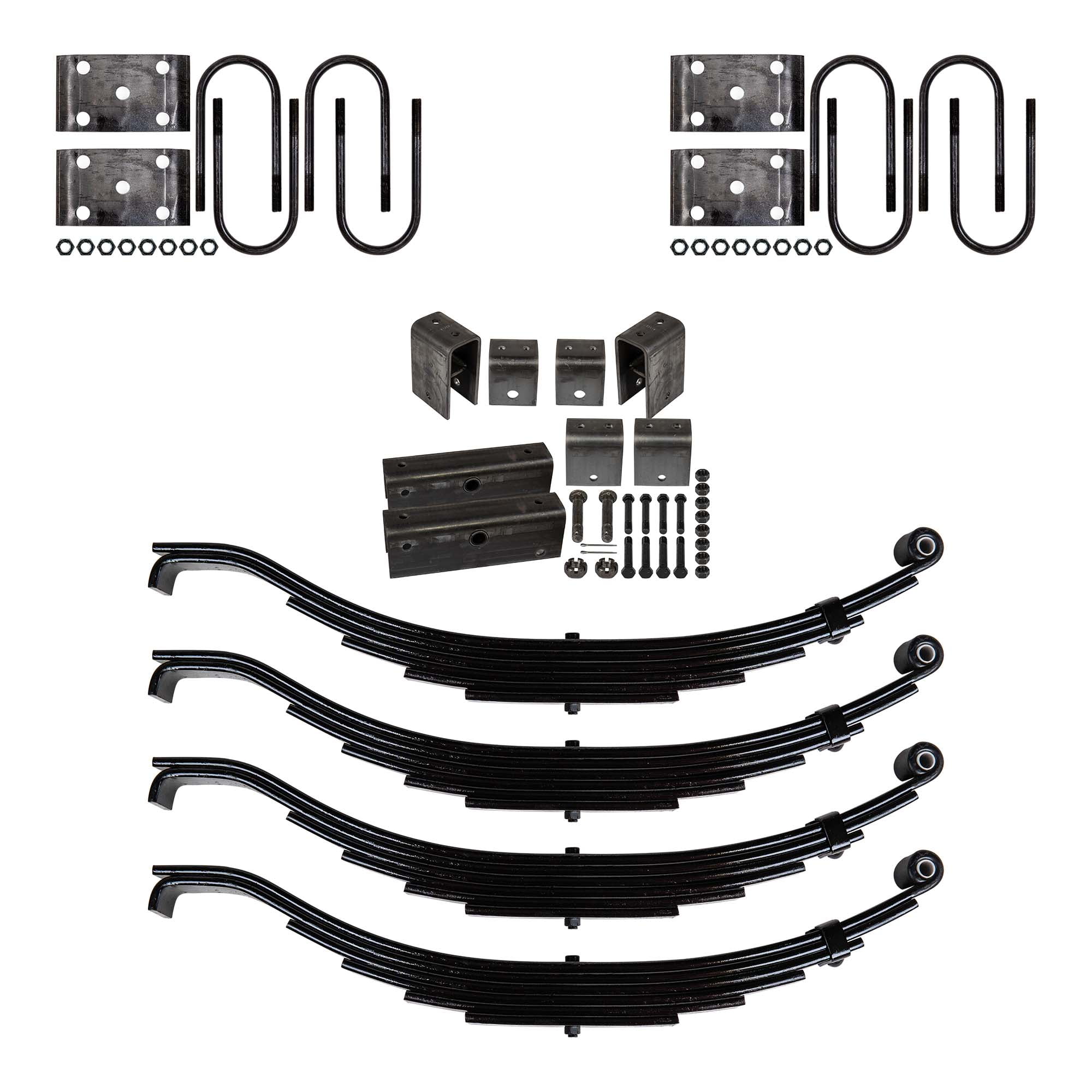 Trailer 6 Leaf Slipper Spring Suspension and Tandem Axle Hanger Kit for ...