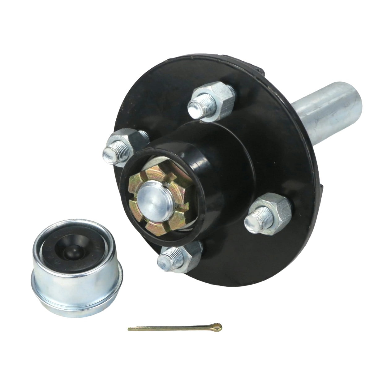 The ROP Shop Trailer Axle Kit Assembly with 4 on 4" Bolt, 1" Round BT8 ...