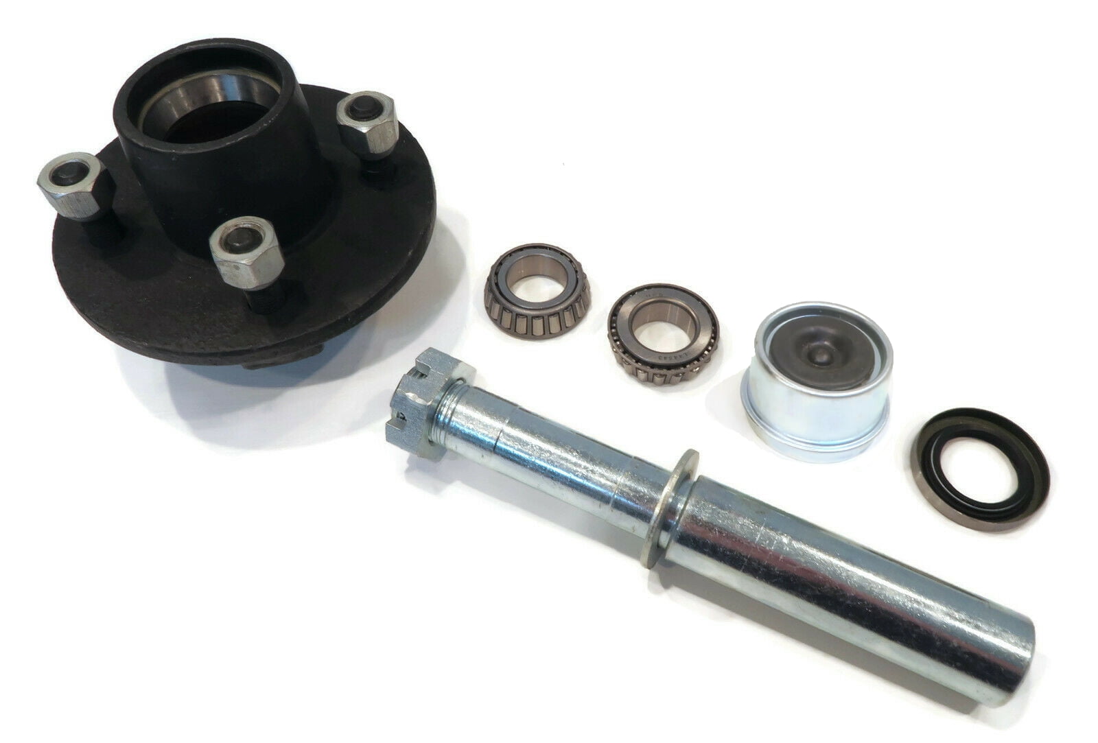 The ROP Shop Trailer Axle Kit Assembly with 4 on 4" Bolt, 1" Round BT8 ...