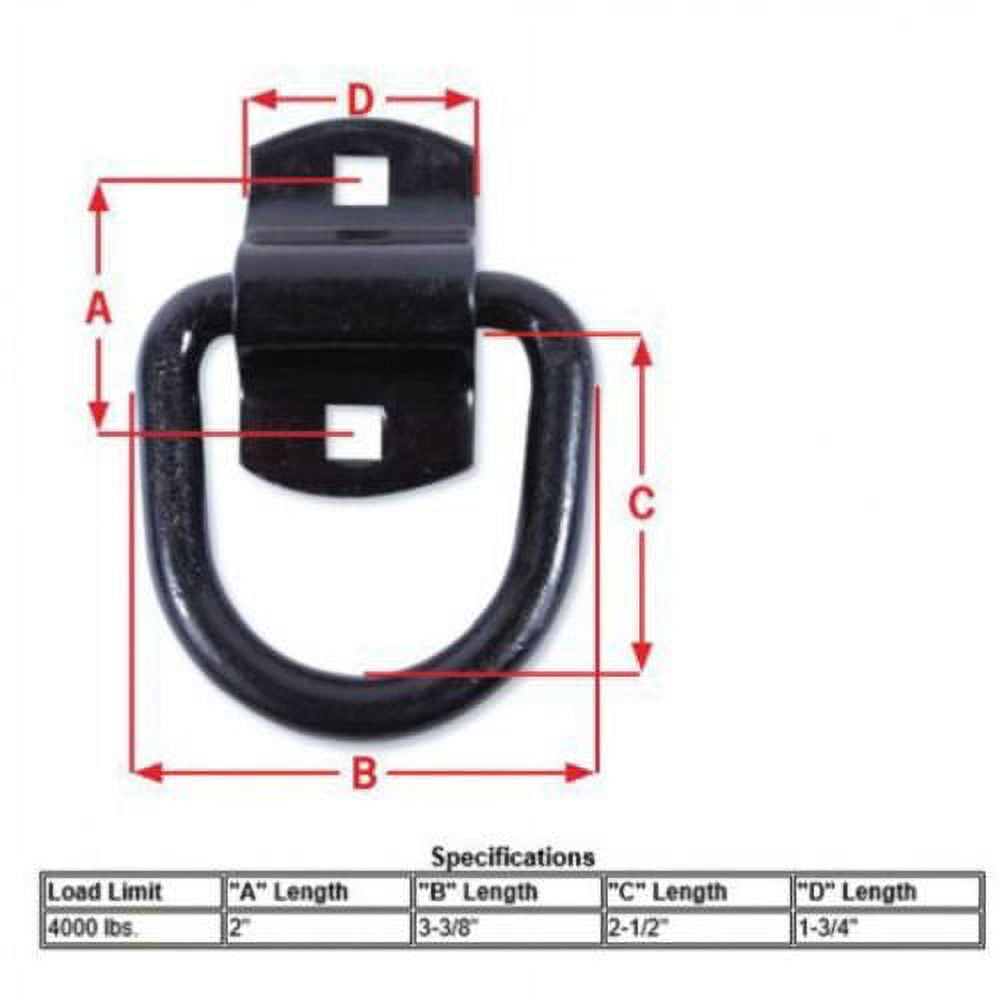 Trailer Bolt-on D-Ring 1/2" - 4,000 lb. GTW fits Trailer & Towing Trailer Hardware - Walmart.com