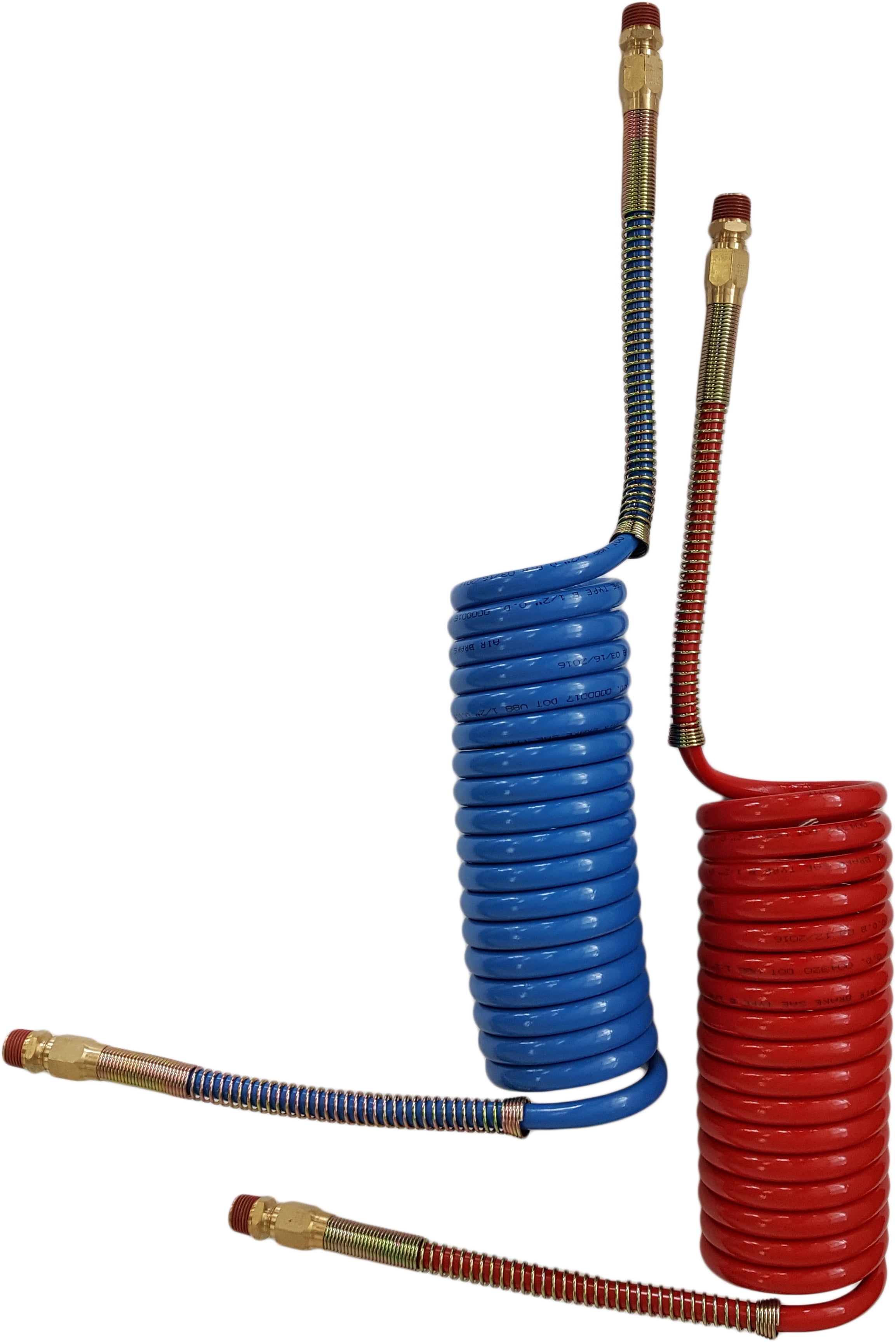 Trailer Brake Coiled Air Line Hose 12 ft Red & Blue Set Replaces Velvac ...
