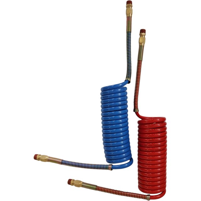 Trailer Brake Coiled Air Line Hose 12 ft Red & Blue Set Replaces Velvac ...