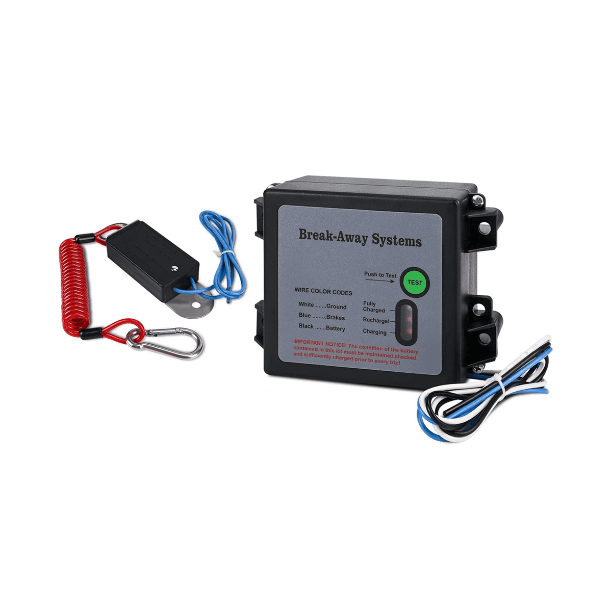 Trailer Brakes Breakaway Kit with Switch, LED Test Light Electric ...