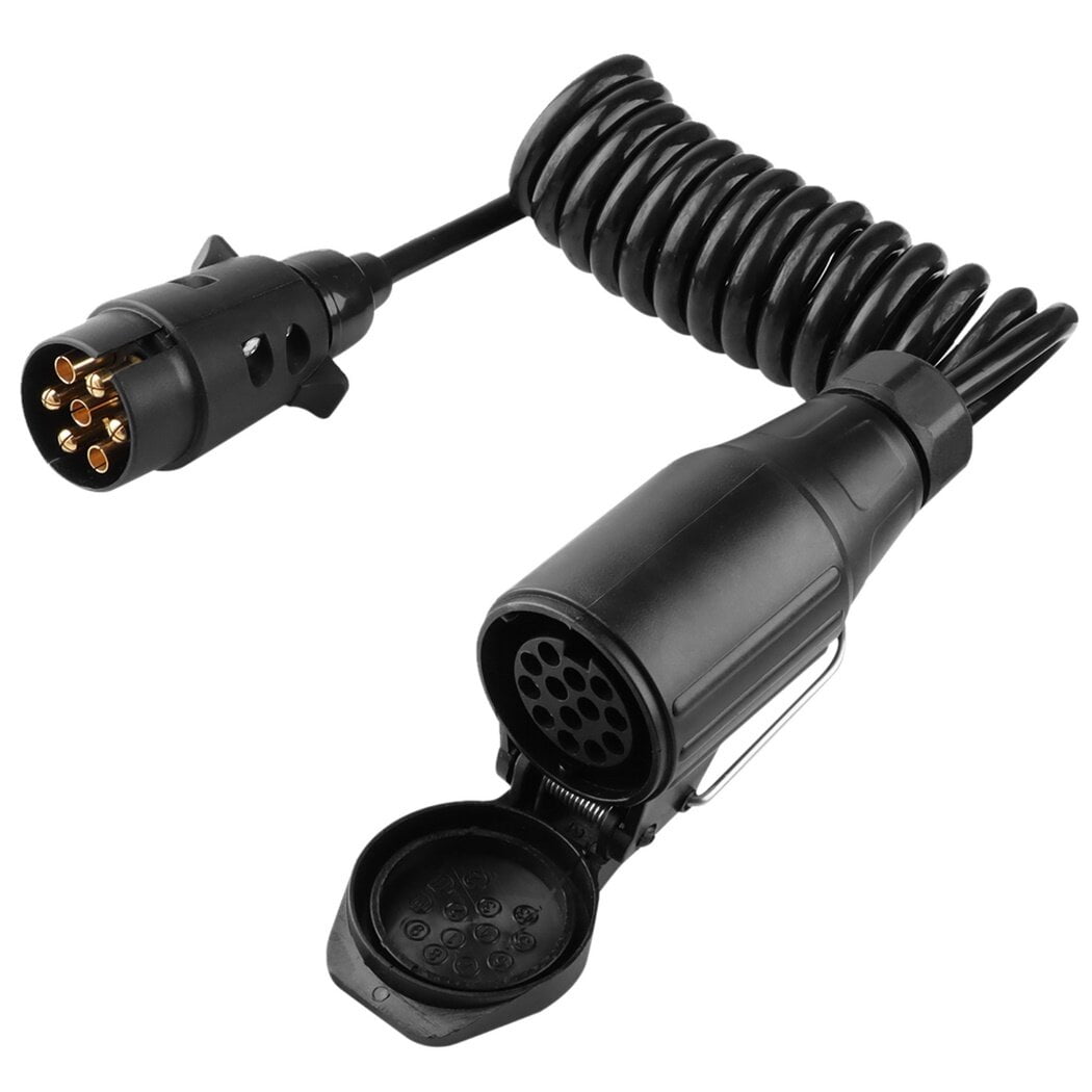 Trailer Cable Extension 7-13 Pin, 7-Way Trailer Plug Socket Coil, 2M ...
