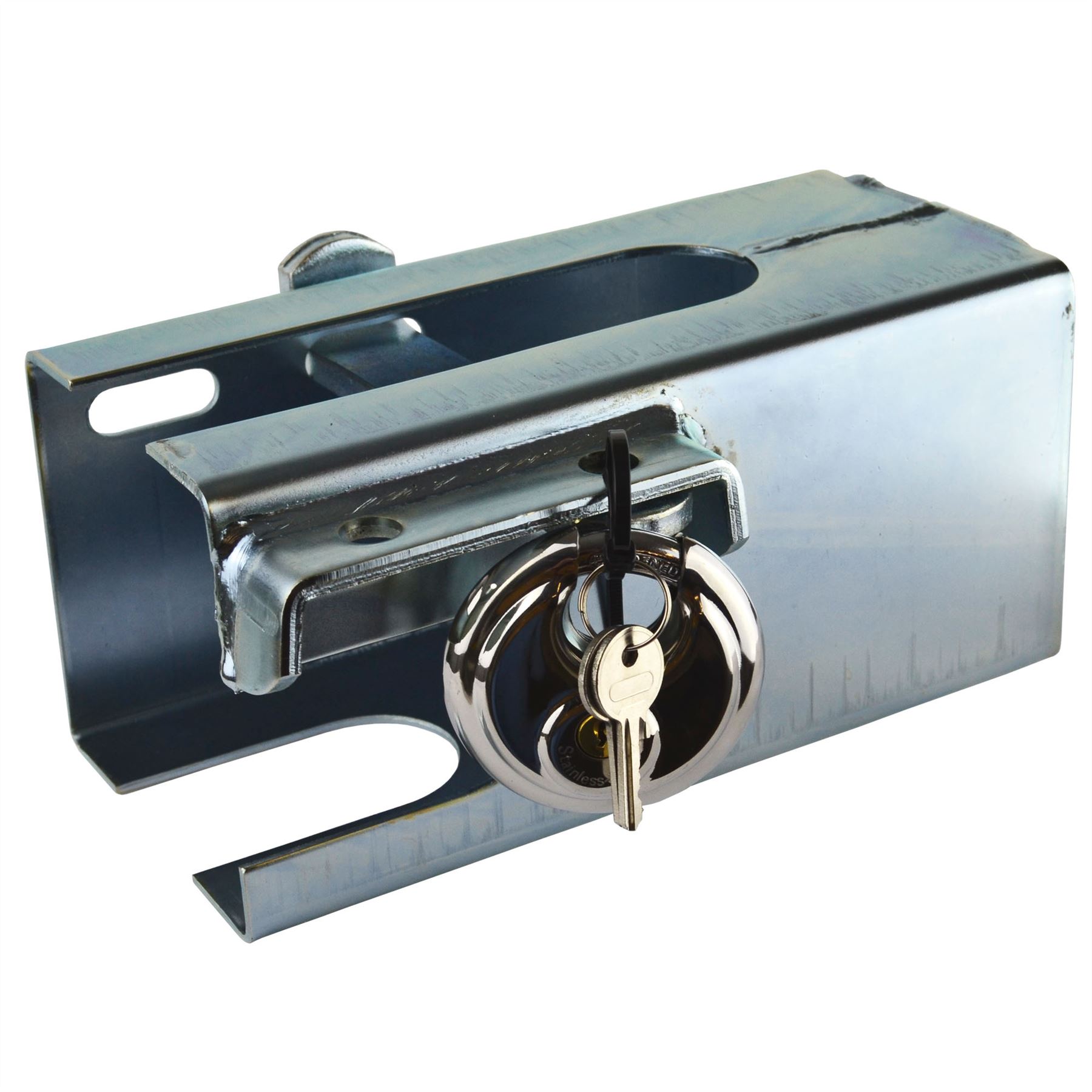 Trailer / Caravan Coupling Hitch Lock Steel Box Security Safe Type ...