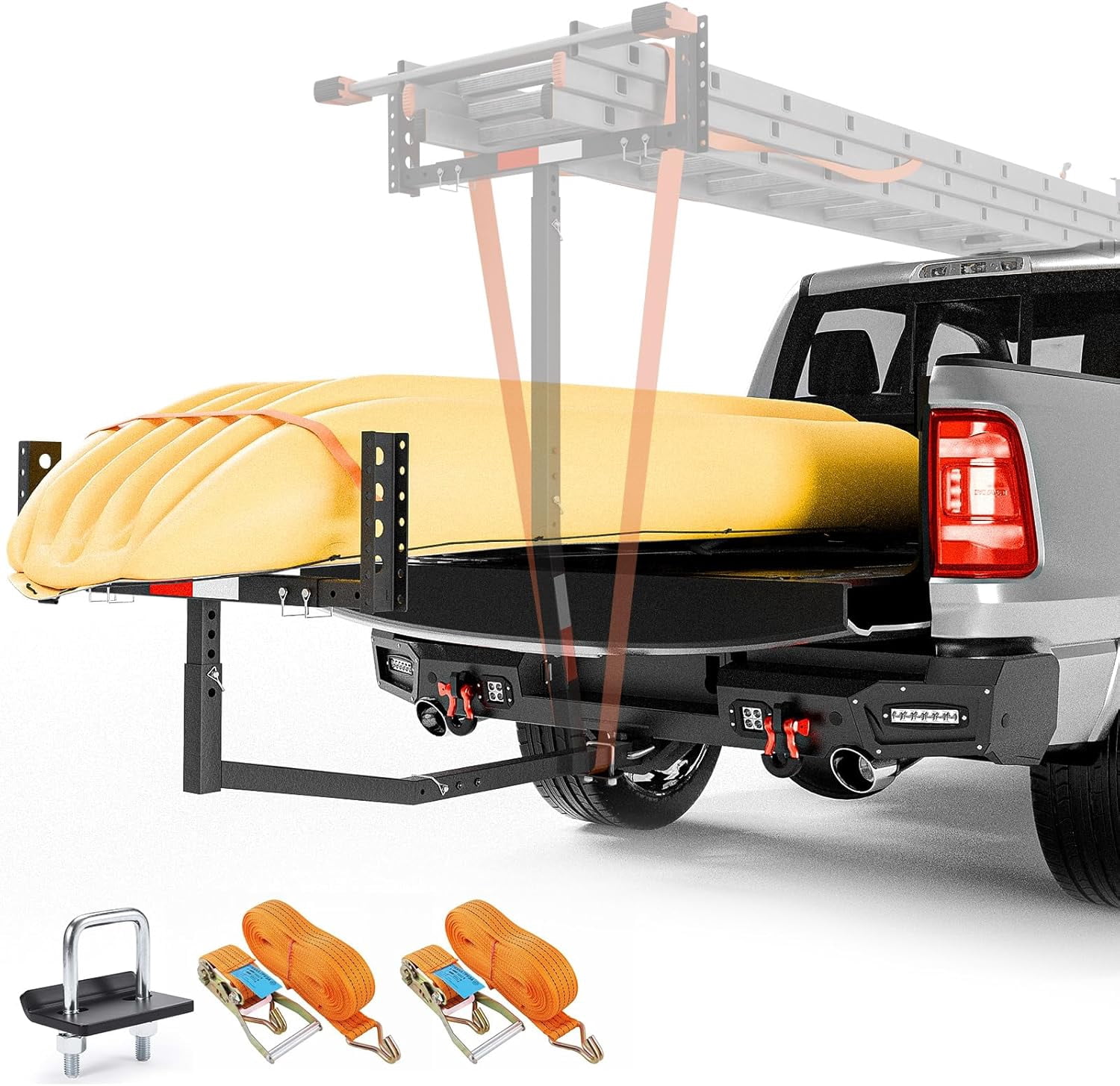 Trailer Dual Hitch Extender Adapter with 2-inch & 10-inch Riser/Drop ...