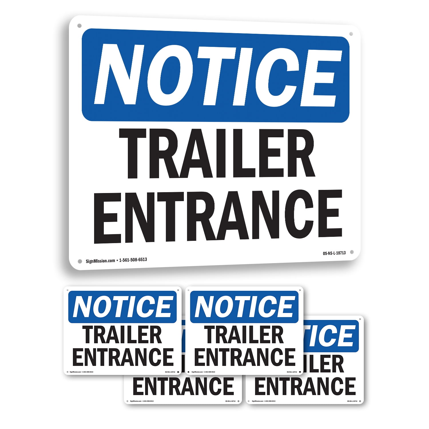 Trailer Entrance OSHA Notice Rigid Plastic Sign 18 Inch x 12 Inch - 5 ...