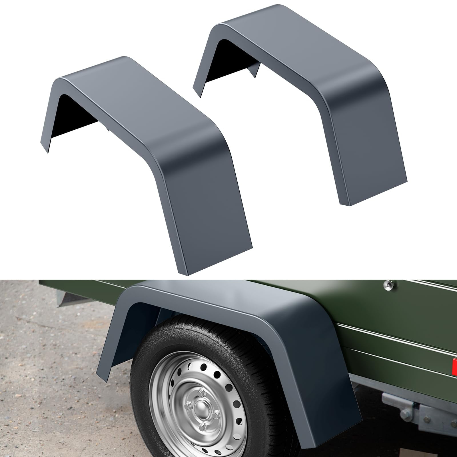 Trailer Fenders,2 Pack Trailer Fenders Single Axle Fit 14"-16" Tires ...