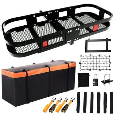 Maritcute Folding Trailer Hitch Cargo Carrier 500 Lbs Capacity 16 CuFt ...