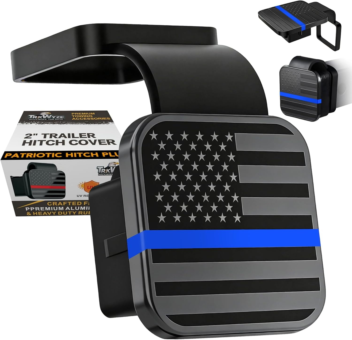 Trailer Hitch Cover for 2" Receiver, -WASH-Safe, Heavy-Duty Rubber Base ...