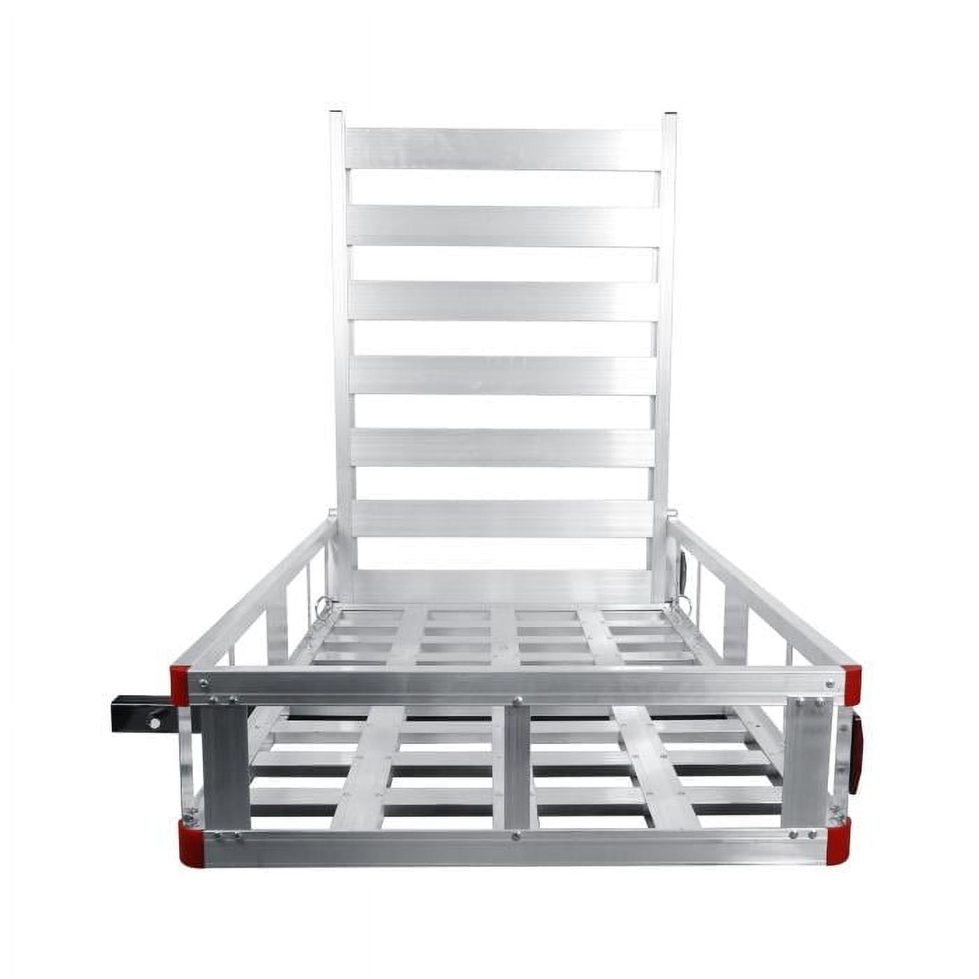 Trailer Hitch Mount Aluminum Cargo Carrier with Loading Ramp, 500Lbs ...