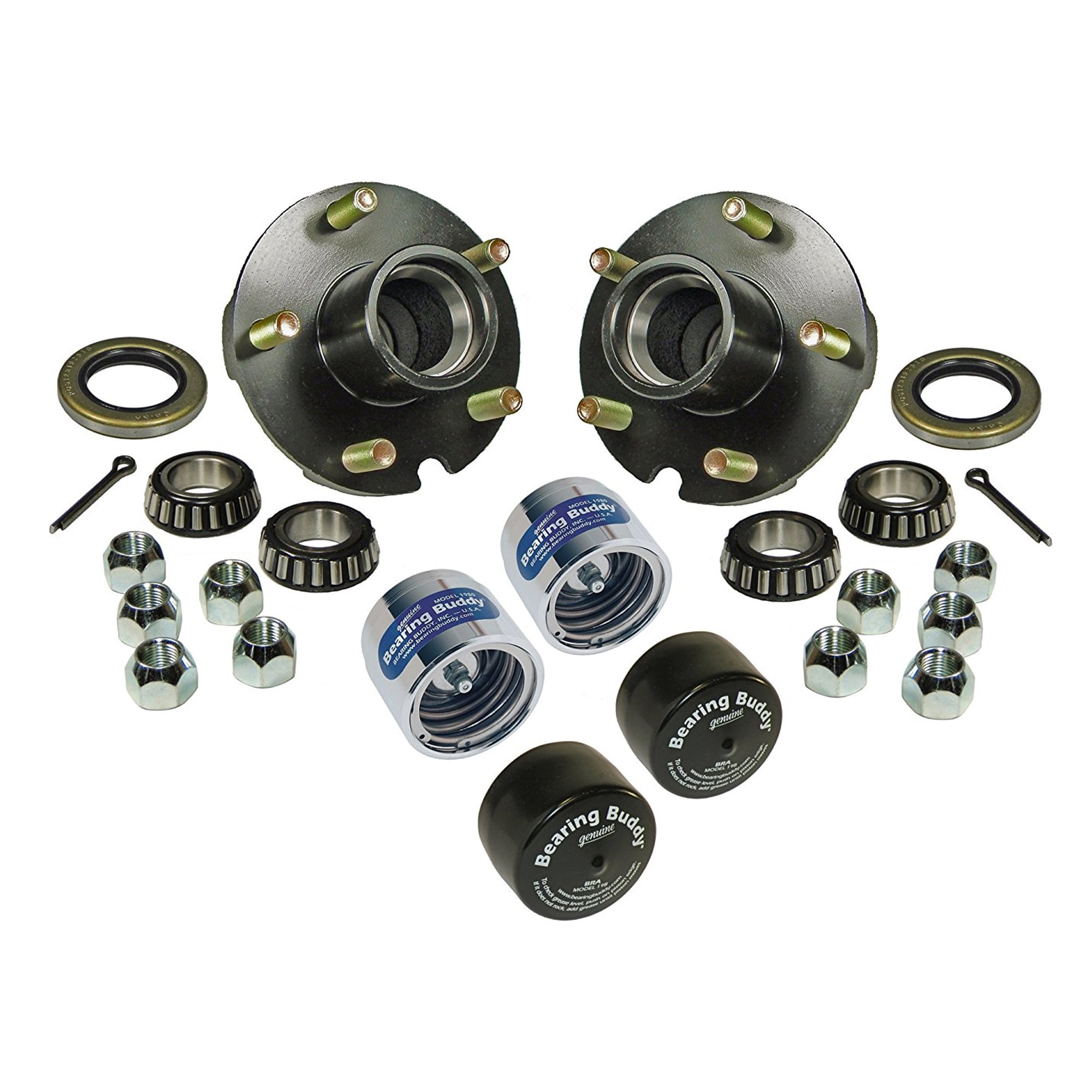 Rigid Hitch Trailer Hub Assemblies, 1 Inch Bearings, 5-Bolt Pattern ...