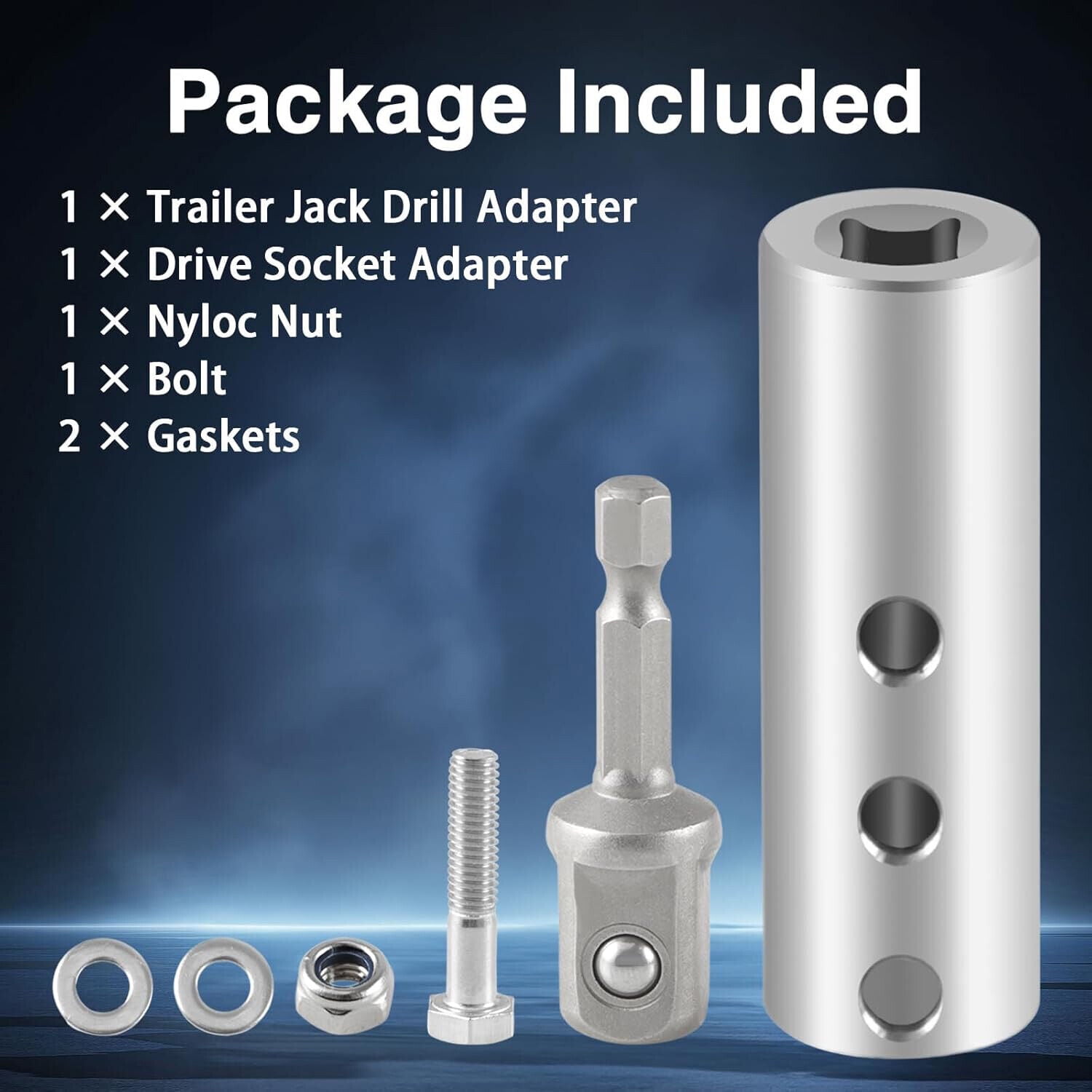 Trailer Jack Electric Drill Adapter with 1/2 Inch Socket Adapter Bit ...