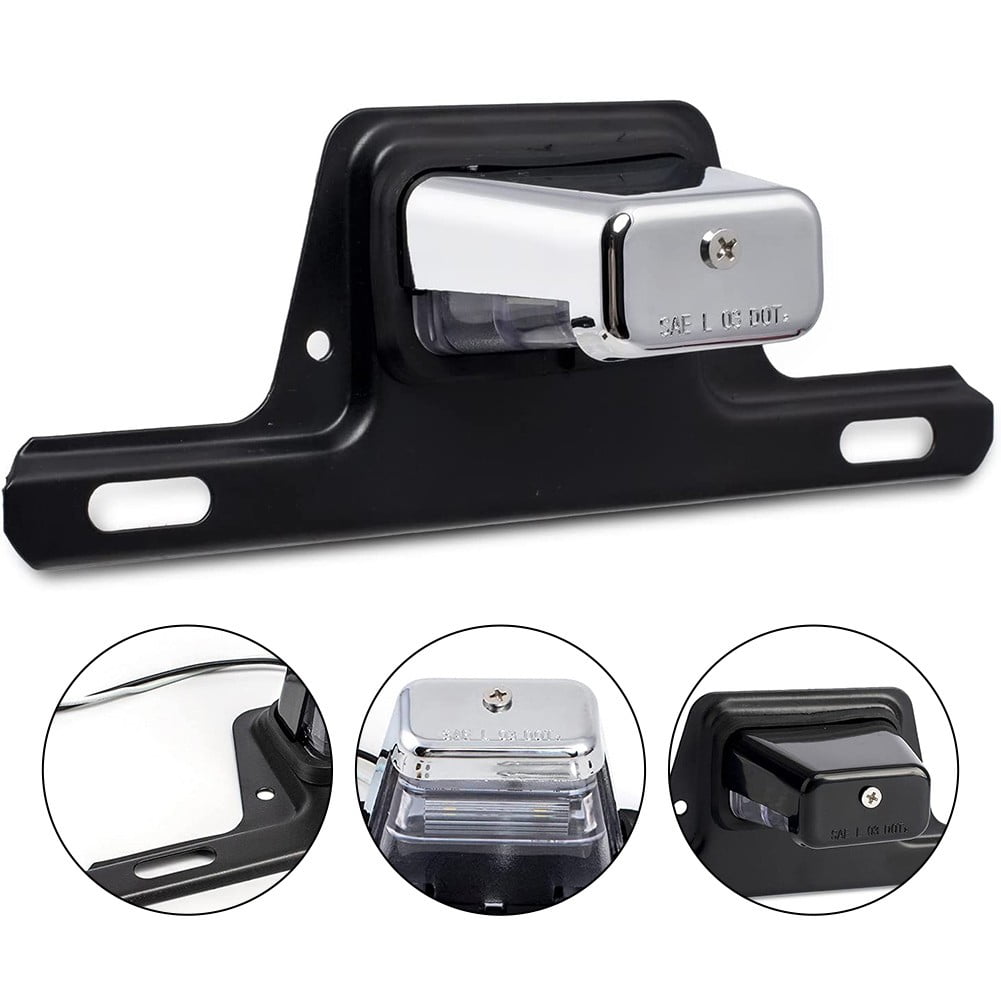 Trailer LED License Plate Light Bracket Mount 12V DC For RV Boat Tag ...
