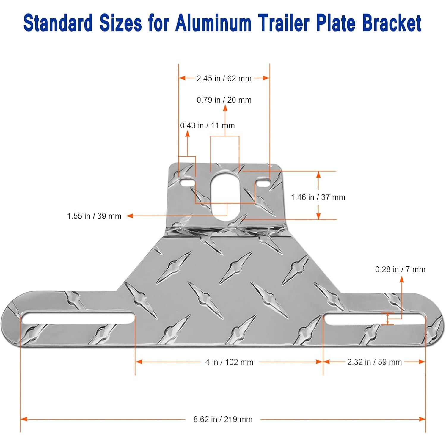 Trailer License Plate Bracket Holder- Truck/RVs/Boats Aluminum Car Tag ...