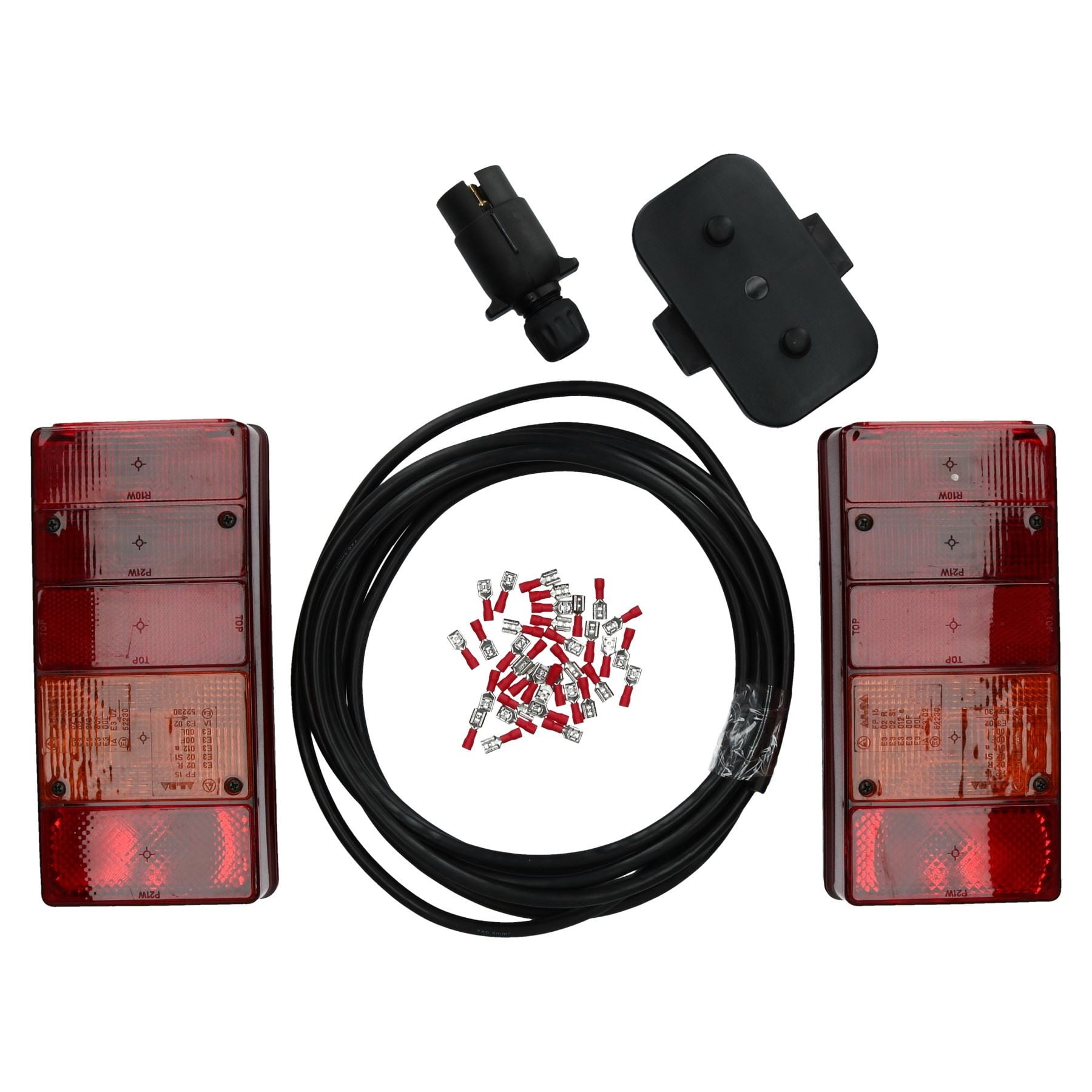 Trailer Light Wiring Kit - Large Lights, Plug, Junction Box, 5m Wire ...