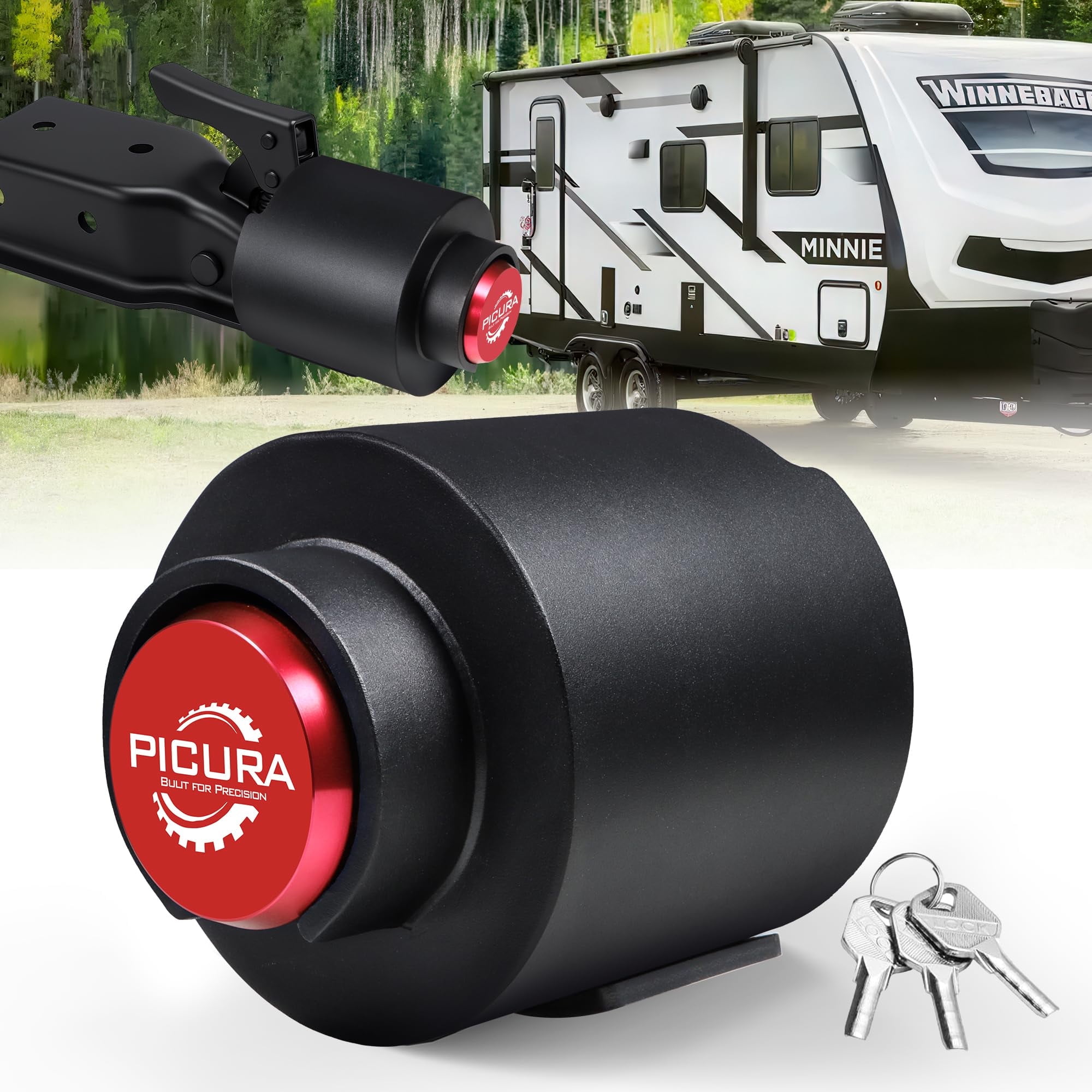 Trailer Lock Fits 2 5/16 Inch Coupler,Upgrade Anti-Theft Trailer Lock ...