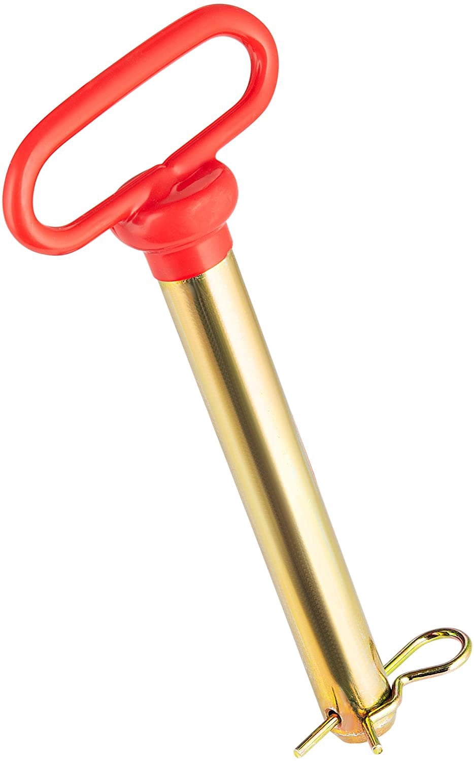Trailer Receiver pin and R-Clip 1 x 7 inch, with red Coated Handle, for ...