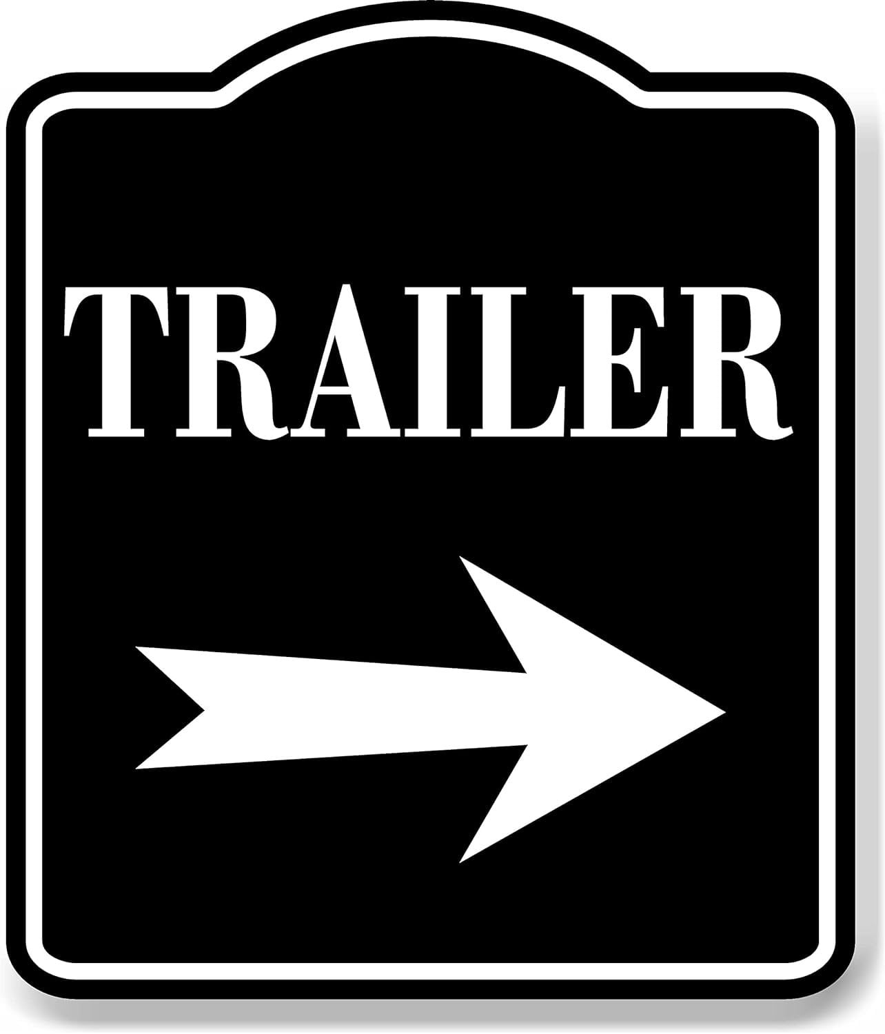 Trailer Right Arrow BLACK Aluminum Composite Sign, 20"x24" - Walmart.com