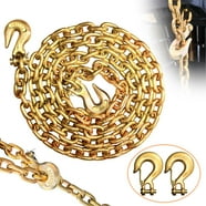 Tow Chain with 8 Inch Forged J Hook and Grab Hook - Grade 70 Chain - 6 ...