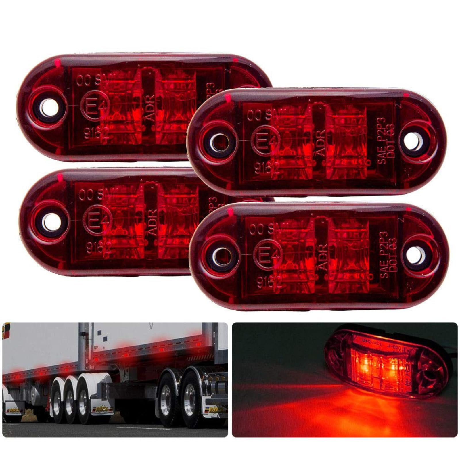 Trailer Side Marker Lighting CM31 Bulbs MASO 4 x LED Side Marker Lights ...