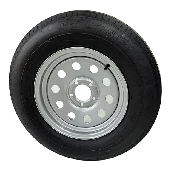 Trailer Tire on Rim ST205/75R15 TrailQuest LRC Radial 6 Ply 5 Lug ...