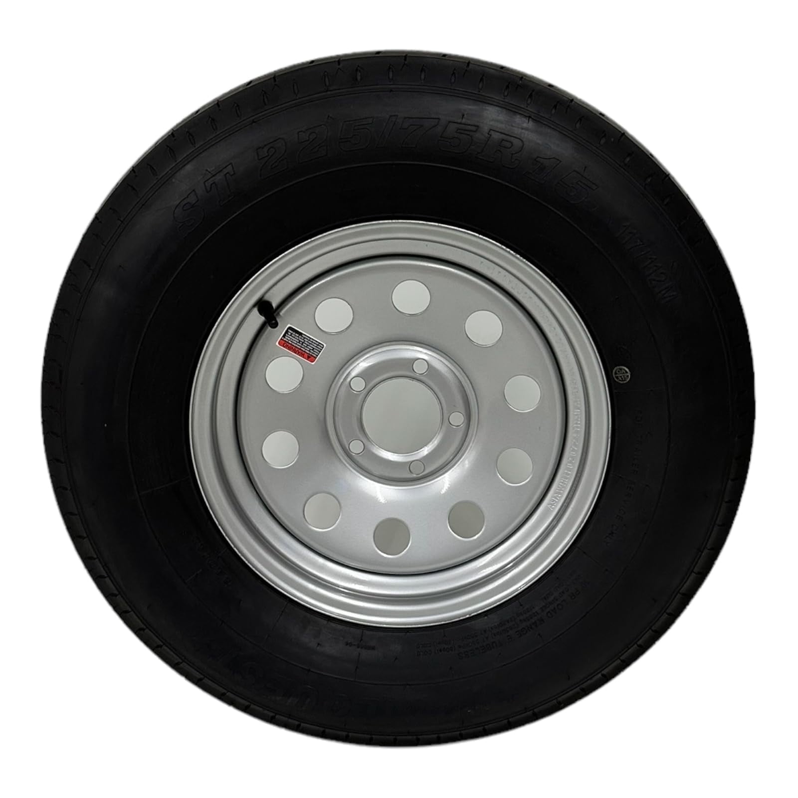 Trailer Tire on Rim ST225/75R15 TrailQuest LRE Radial 10 Ply 5 Lug ...