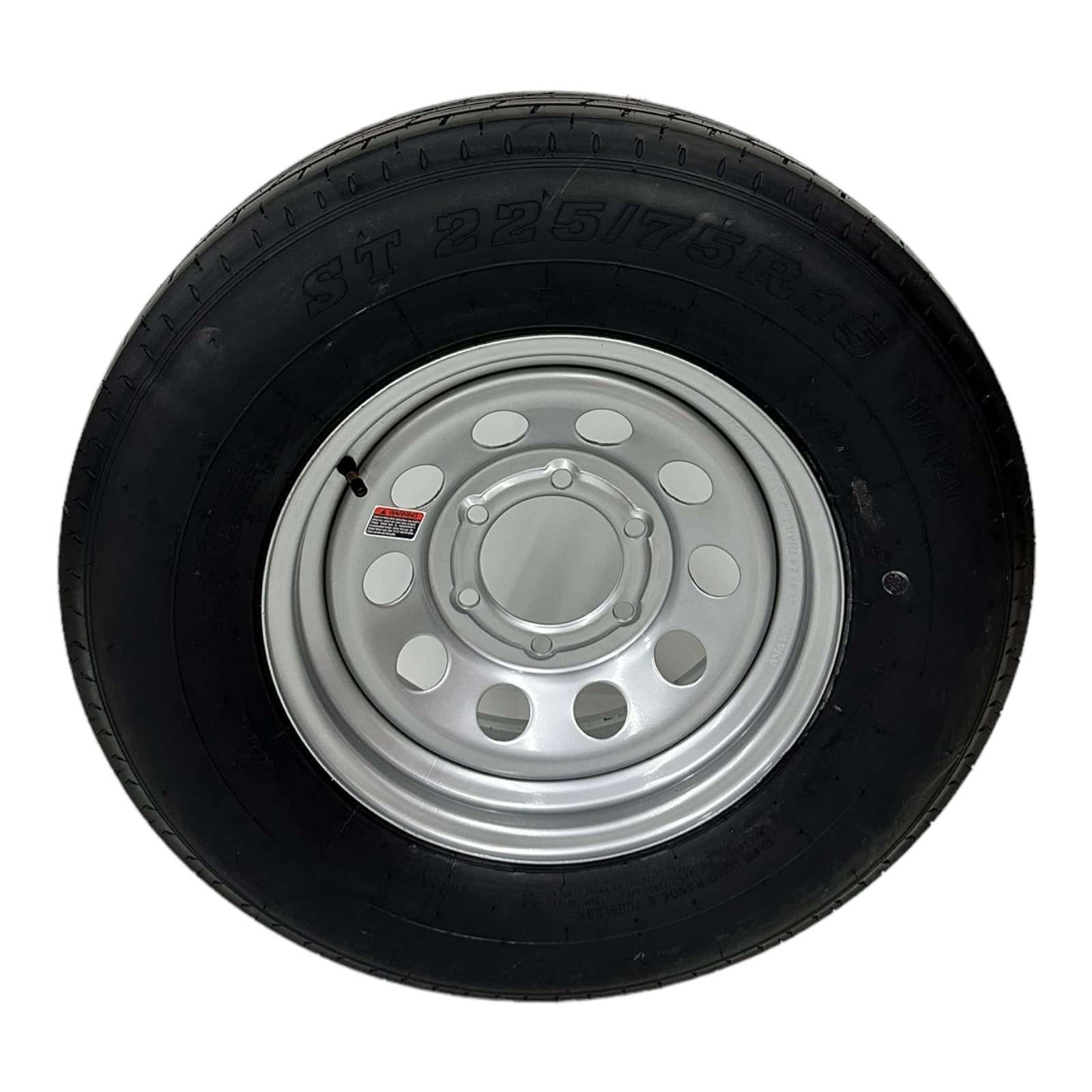 TRAILQUEST, Trailer Tire on Rim, ST225/75R15, Radial 10 Ply, 6 Lug ...