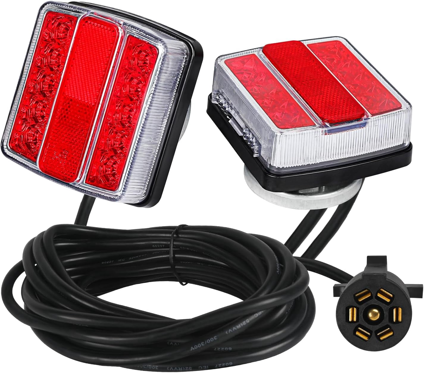 Trailer Towing Lights Kit, 24ft with 7 Pin Plug, IP68 with Stop Turn ...
