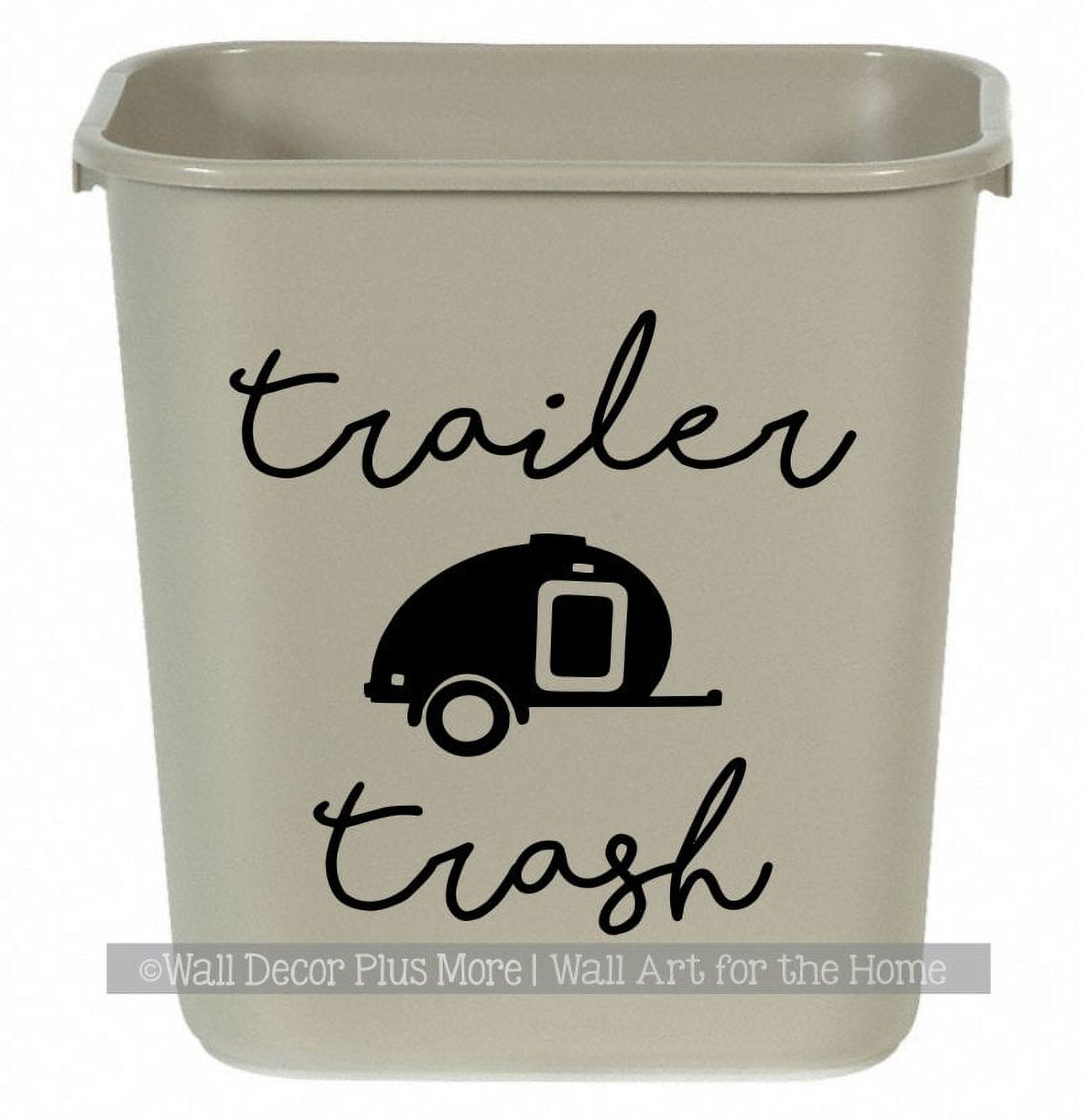 Trailer Trash Camper Decals Sticker Vintage RV Art for Camp Garbage Can ...