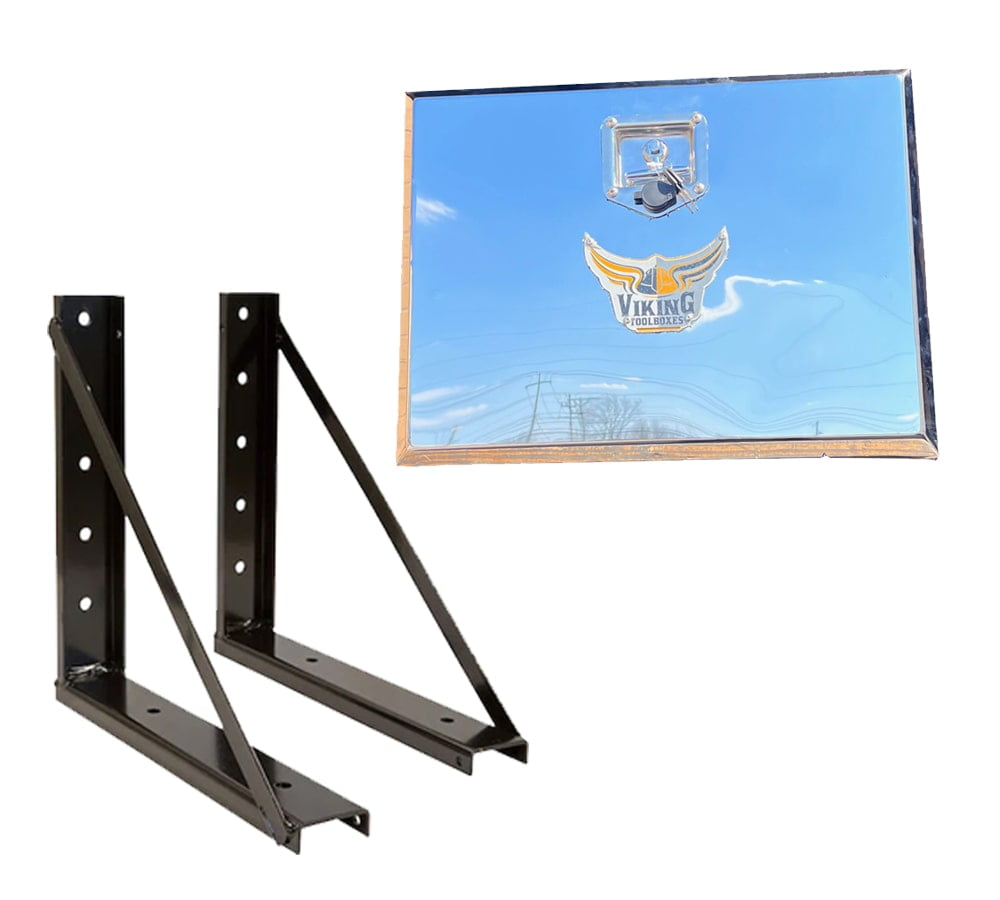 Trailer Underbody Tool Box & Mounting Bracket Kit - 18"x18"x36" Steel ...
