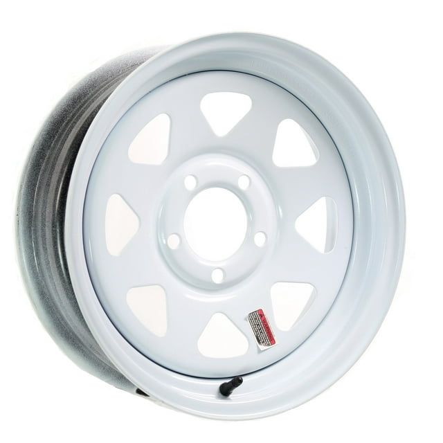 "eCustomhitch White Steel Spoke Trailer Wheel Rim, 14x5.5, 5 Lug 4.5 ...