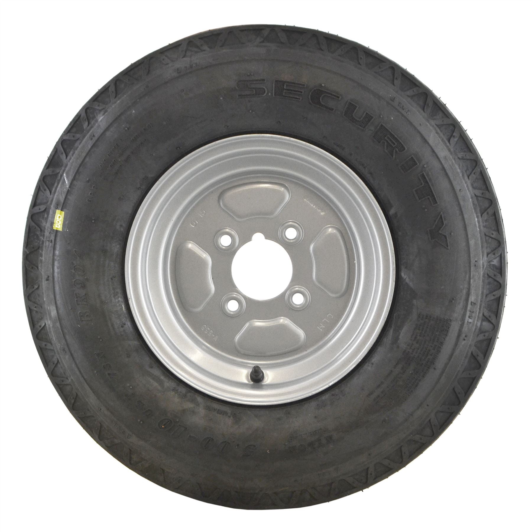 Trailer Wheel Rim and Tyre 5.00 x 10 6 PLY 4" PCD 78N Tubeless 4 Stud ...