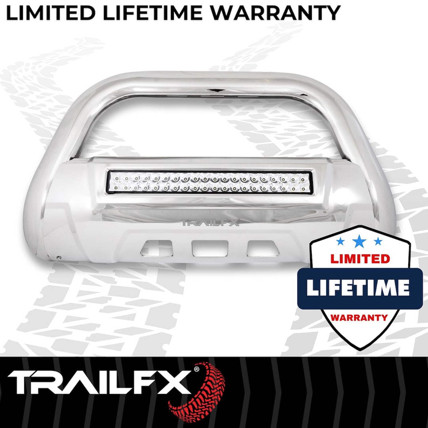 Trailfx B1613SKIT 3.5' Oval Bull Bar W. Led Light - Walmart.com