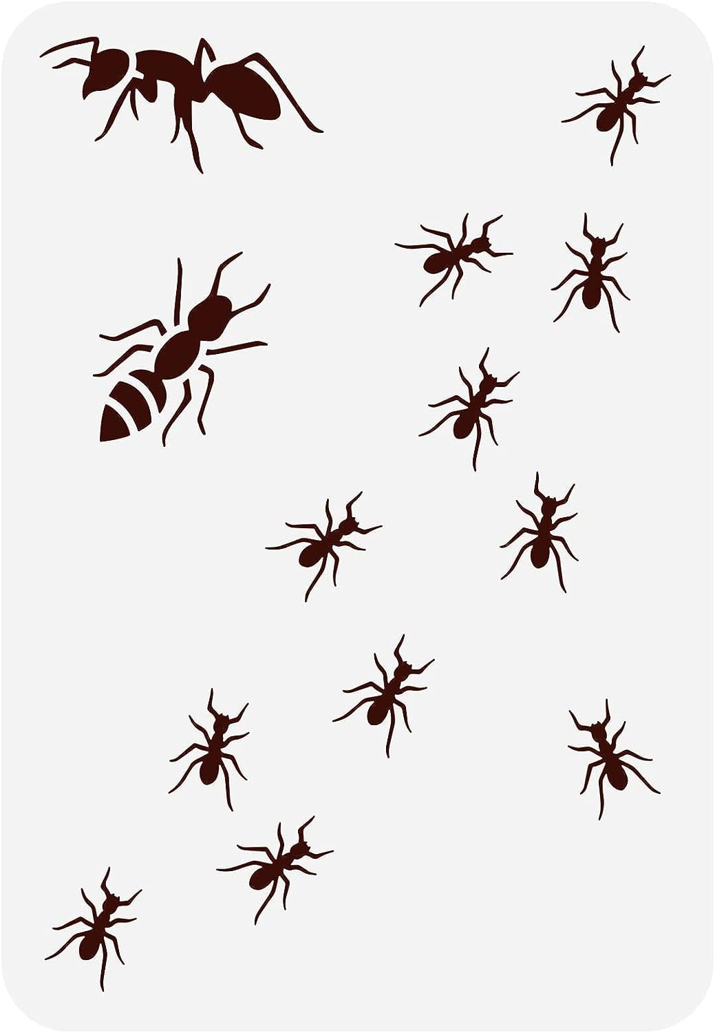 Trailing Ants Stencil 11.7x8.3 inch Hollow Out Ant Colony Drawing ...