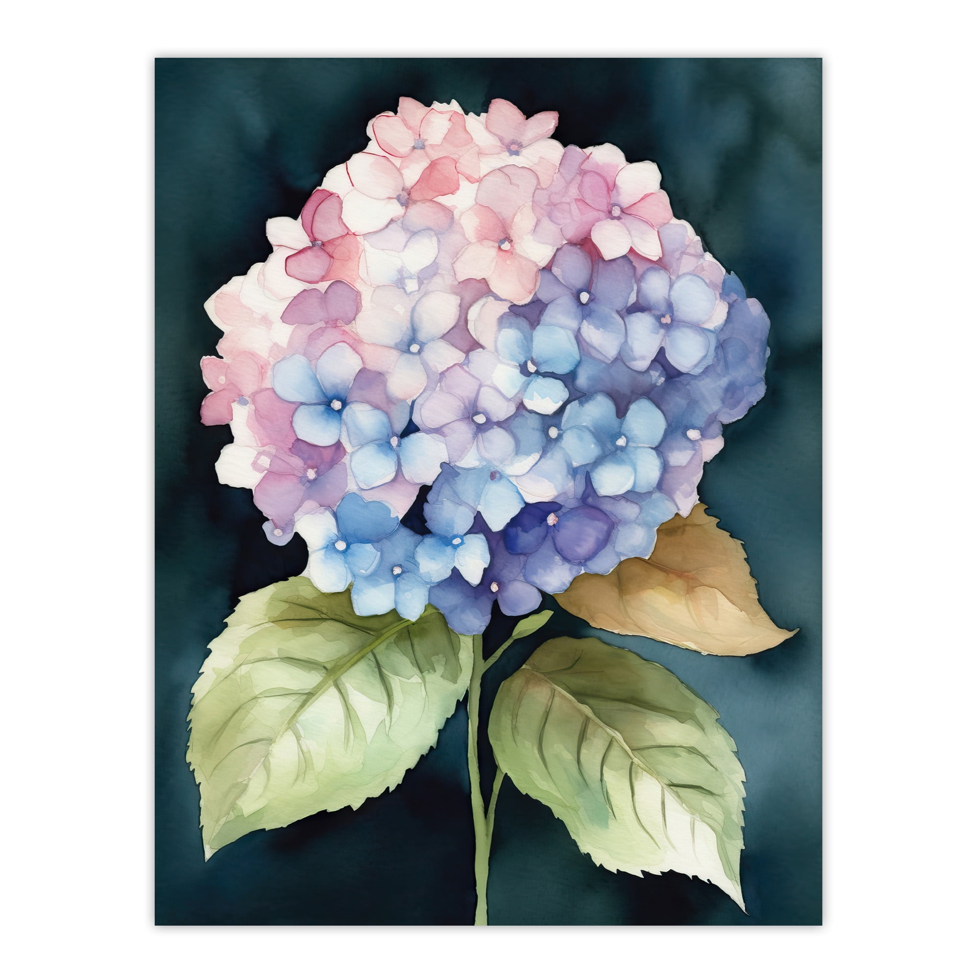 Trailing Lavender Lantana Bloom Watercolour Painting Green Purple Blue ...