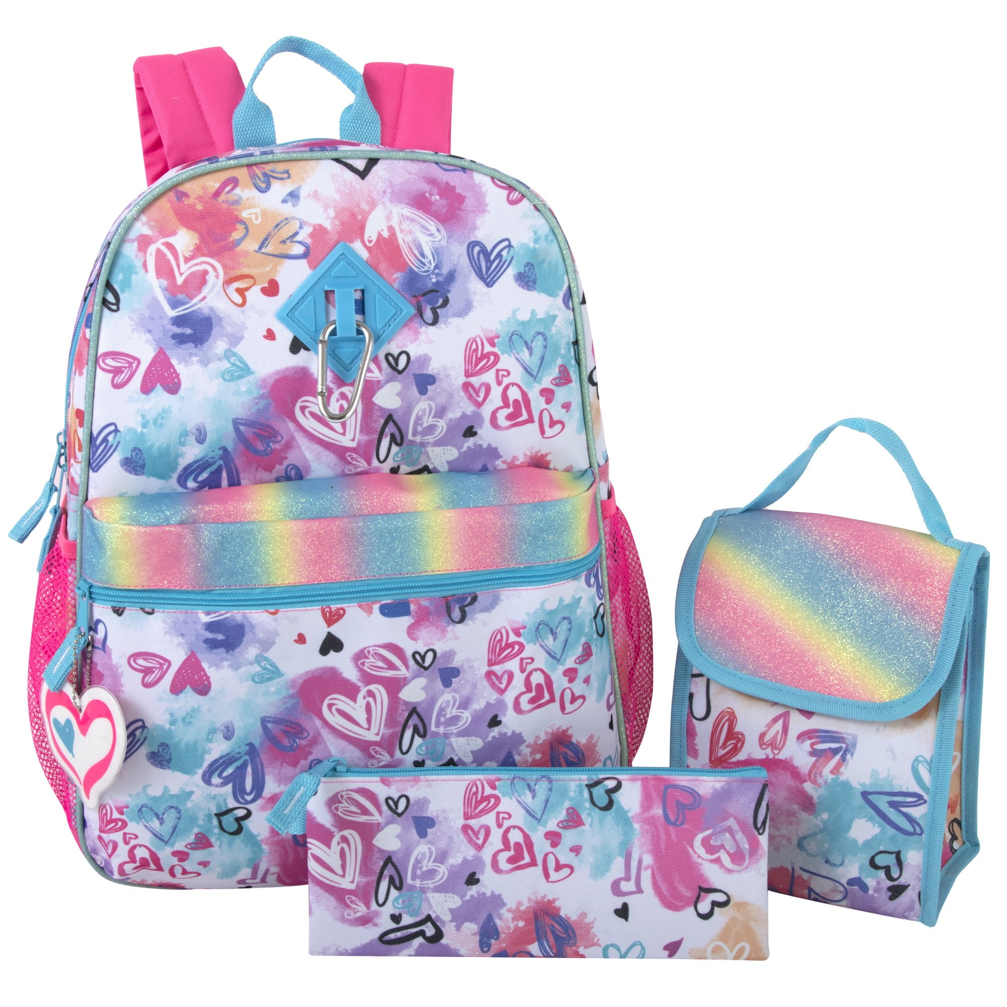 Trailmaker 5-in-1 Heart Backpack, Pink, Includes Pencil Case, Lunch Bag ...