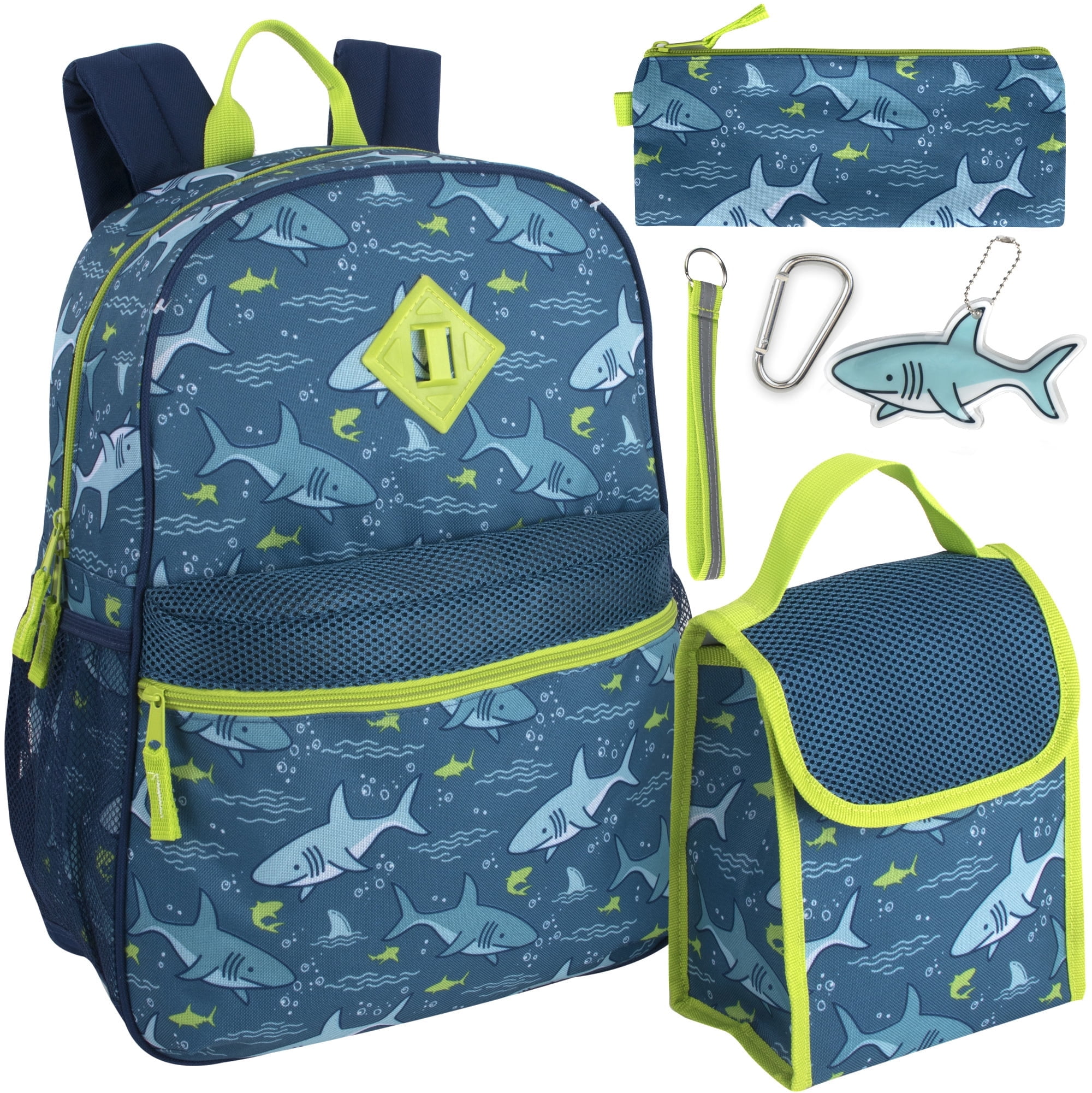 6 in 1 Backpack with Matching Lunch Bag, Pencil Case, Keychain ...