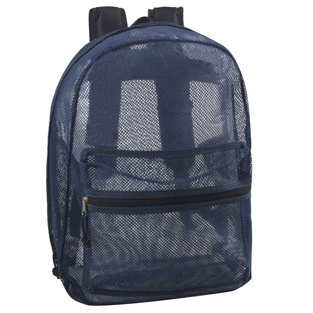 Trailmaker Unisex Transparent Mesh Backpack with Padded Straps - Blue ...