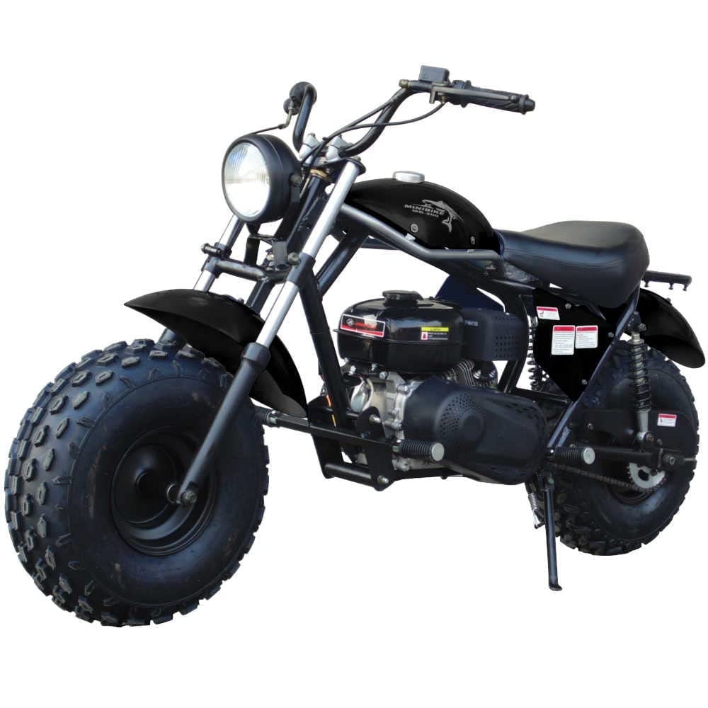 Trailmaster Mini Bike MB200 Front and Rear Shocks, Torque Converter, Final Chain Drive (Black ...