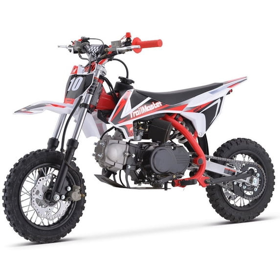Gasoline Powered Red TrailMaster TM10 110cc Dirt Bike, Semi-Automatic 4 ...