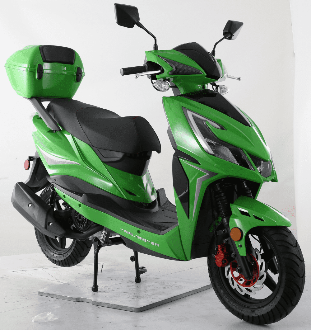 Trailmaster Trophy 150cc Gas Powered Scooter, Electric & Kick Start ...