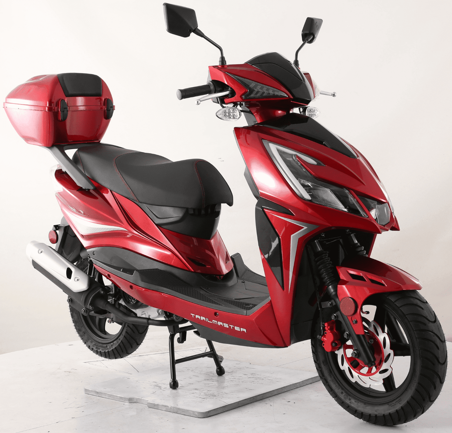 Trailmaster Trophy 50cc Scooter/Moped, Automatic CVT, Electric & Kick ...